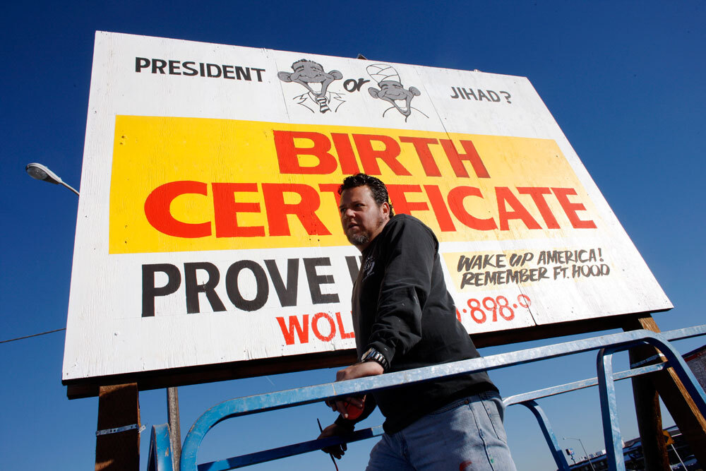 Is A 'Birther' Billboard Good For Business? : The Two-Way : NPR