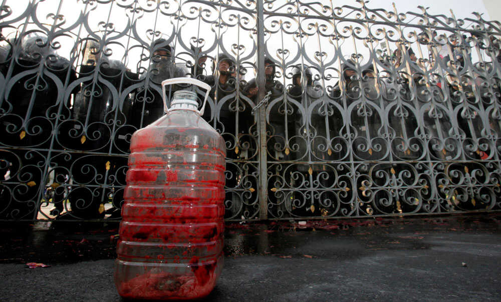Thai Protesters Pour Own Blood On Government's Gates : The Two-Way : NPR