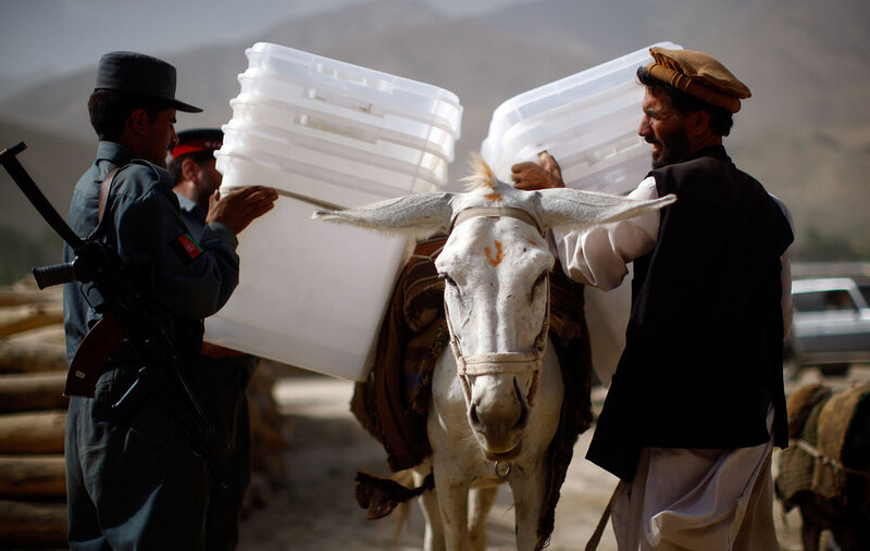 Donkeys Deliver The Vote To Rural Afghanistan : The Picture Show : NPR