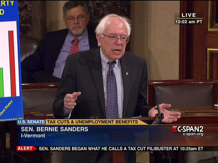 Sen. Sanders' Filibuster Of The Tax Deal Strikes A Chord : The Two-Way ...