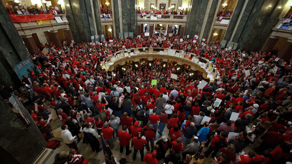 Wisconsin Democrats Flee State To Prevent Vote On Union Bill : NPR