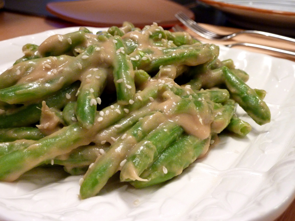 Recipe: Green Beans With Creamy Sesame-Miso Sauce : NPR