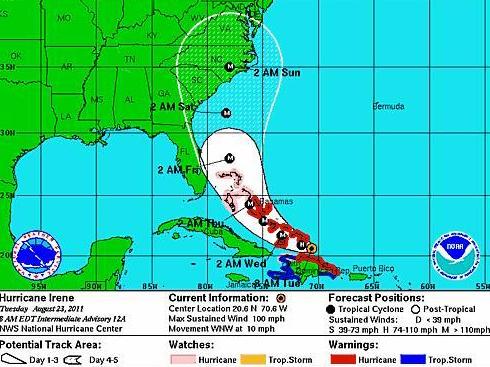 Hurricane Irene Gaining Strength; Japan Expecting New Prime Minister ...
