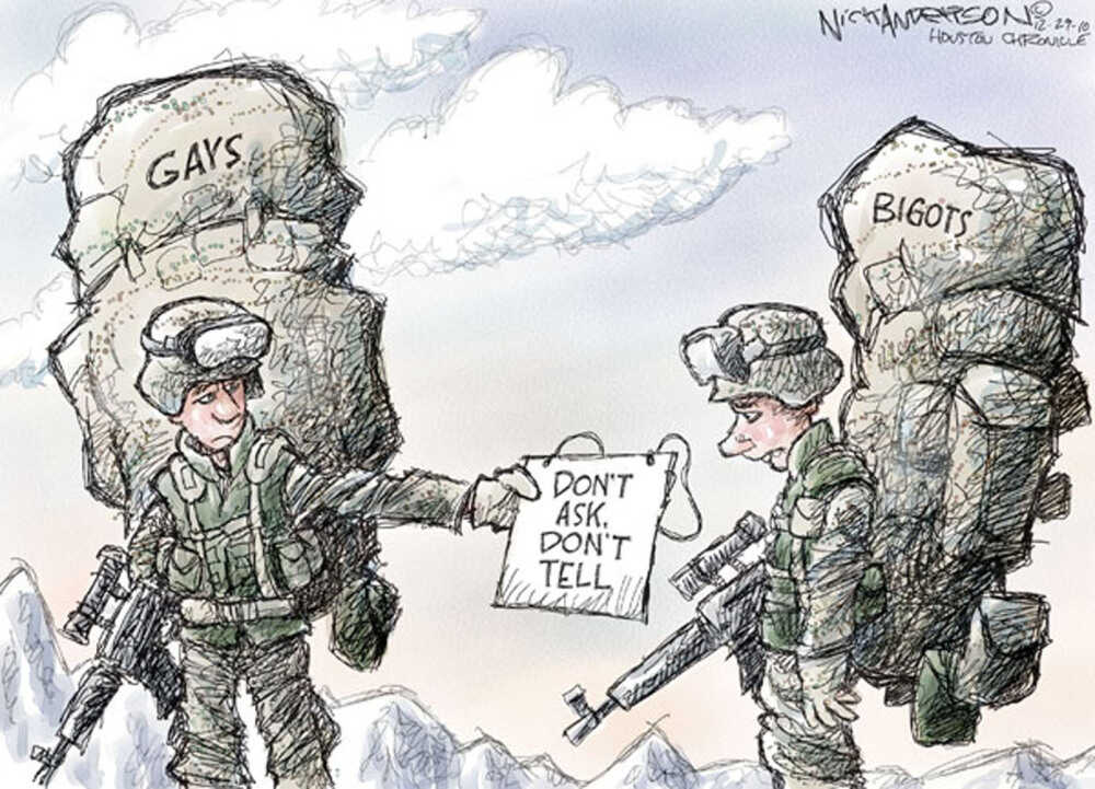 Double Take 'Toons: DADT, The Bell Tolls For Thee : NPR