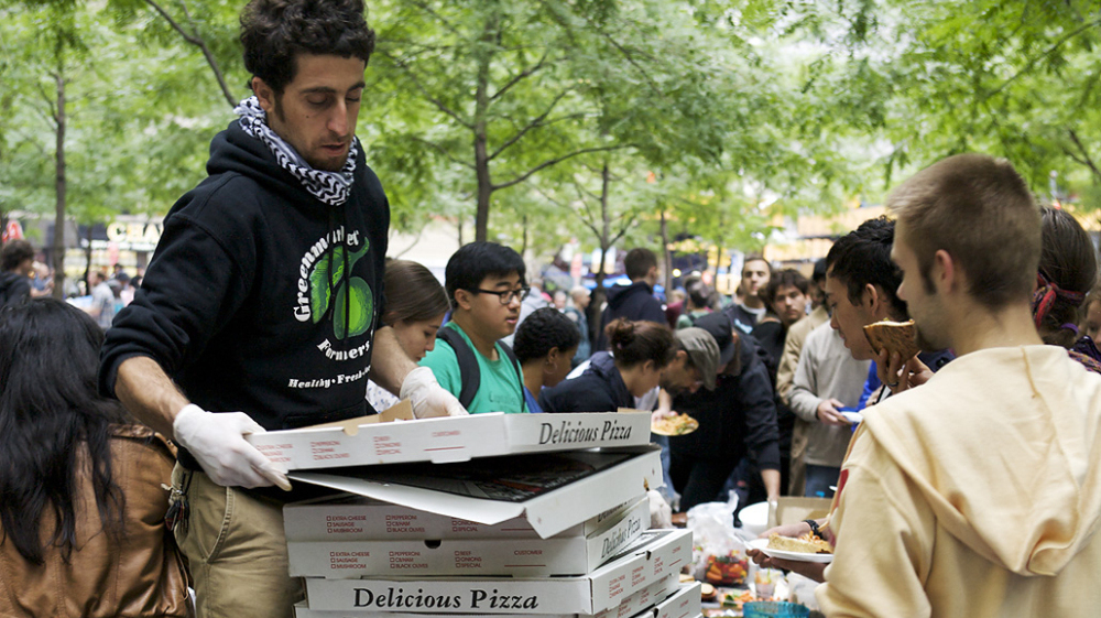 Dining Al Fresco And, Oh Yeah, Protesting Wall Street : The Salt : NPR