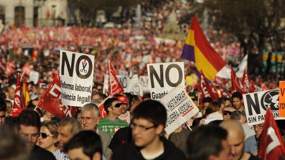 Amid National Strike, Hundreds Of Thousands Protest In Spain : The Two ...