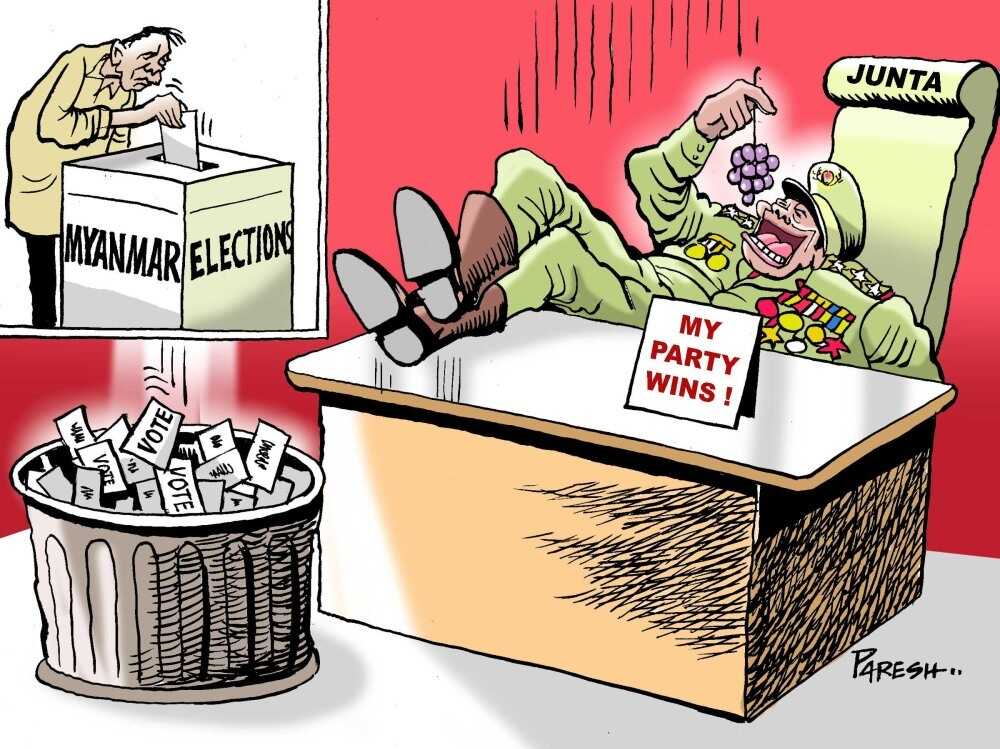 Double Take 'Toons: Myanmar Spring? : NPR