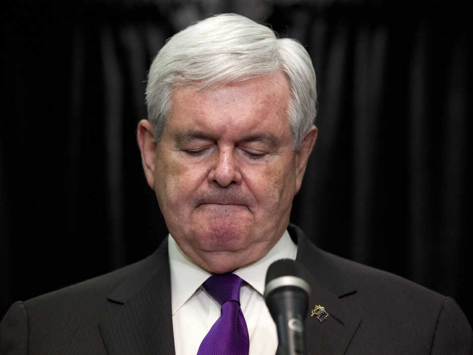 Gingrich Out Of The Race, But Still In Debt : NPR