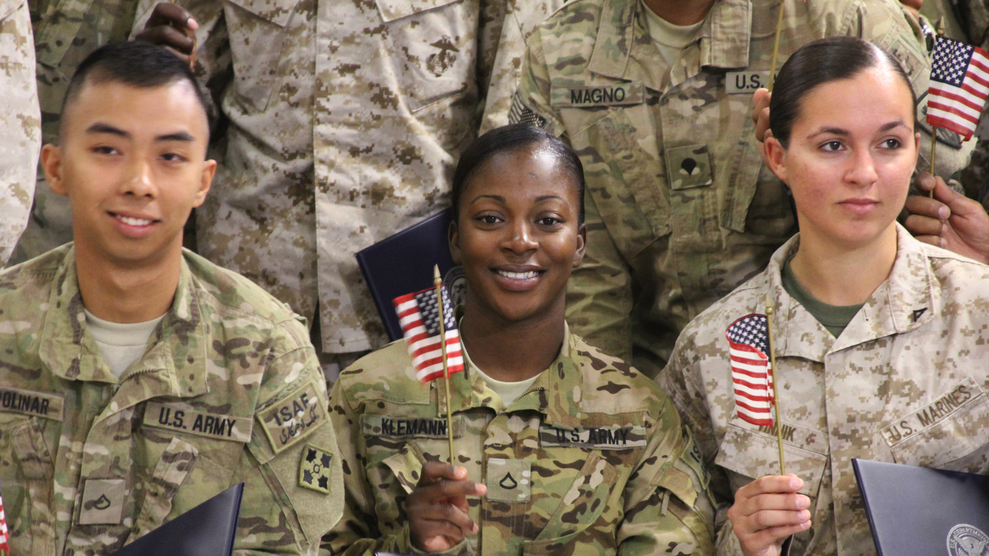 U.S. Troops Become American Citizens ... In Kandahar : NPR