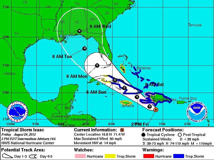 Update: Isaac Might Be 'Near Hurricane Strength' When It Hits Haiti ...