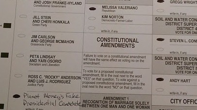 Economist-Approved Fake Presidential Candidate Gets One Vote : Planet ...