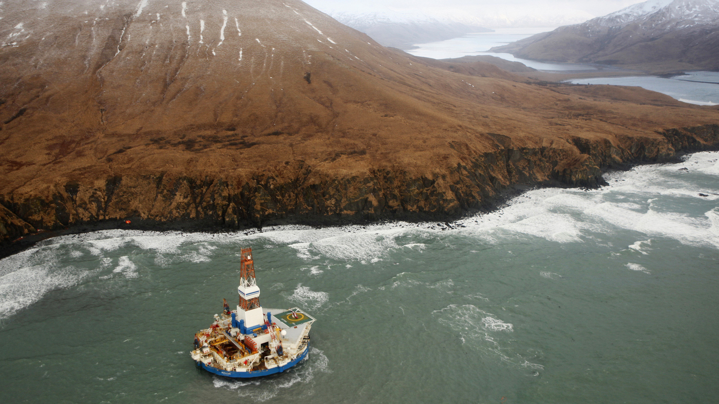 Kulluk Drilling Rig Being Towed To Shelter In Alaska : The Two-Way : NPR
