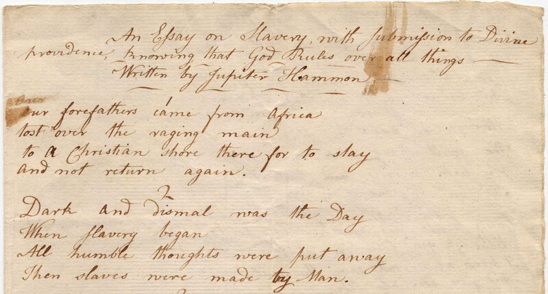 Student Finds New Work By First Published African-American Poet : NPR