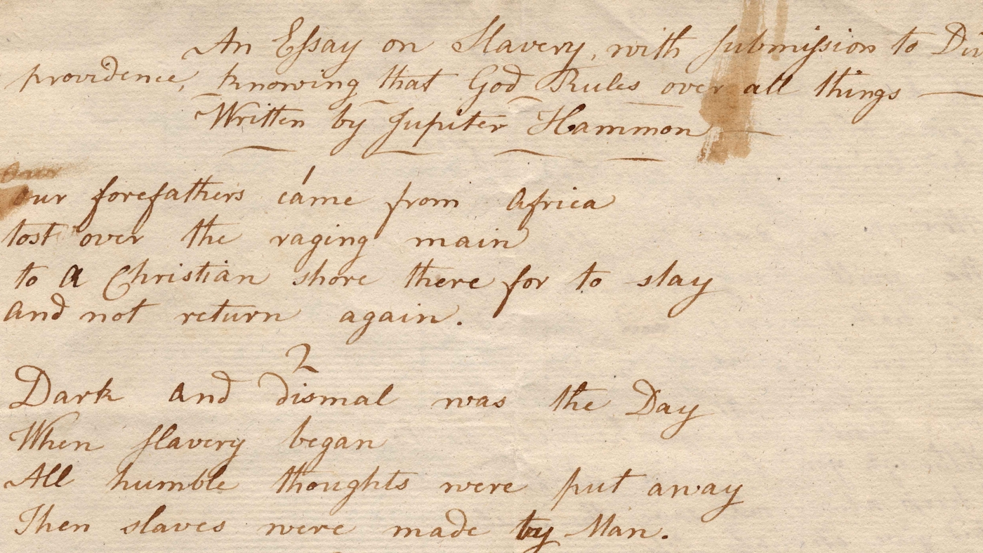 Student Finds New Work By First Published African-American Poet : NPR