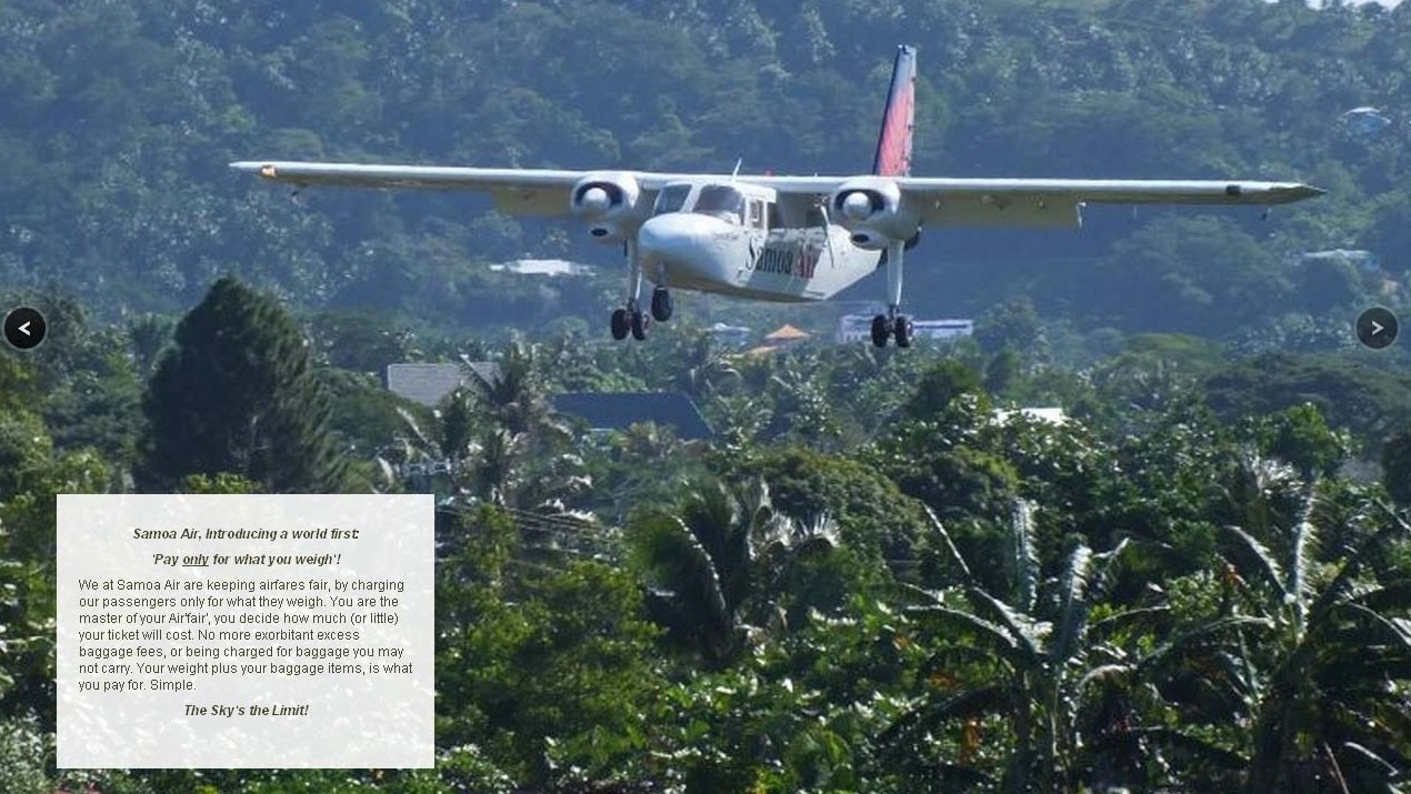 No April Fool's Joke: Samoa Air Charges Passengers By Weight : The Two ...