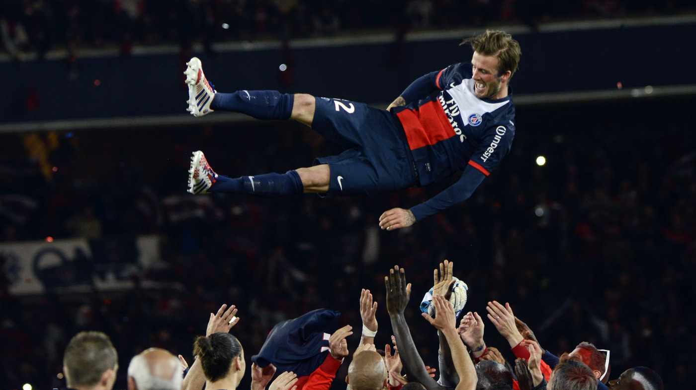 WATCH: David Beckham Tears Up At Final Home Game : The Two-Way : NPR