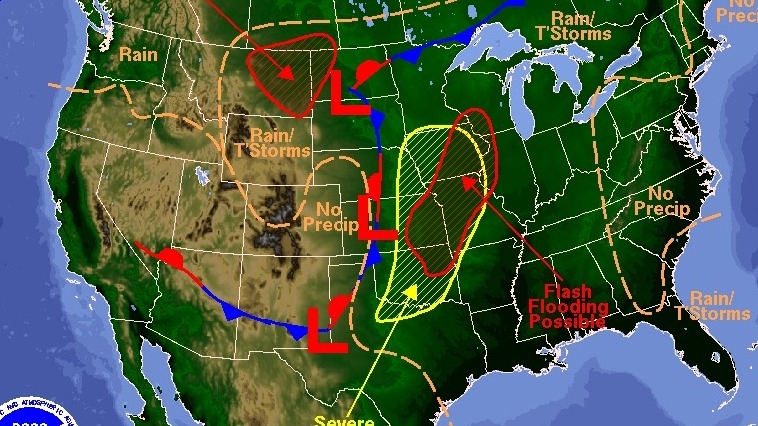 Tornadoes, Severe Storms Again Forecast For U.S. Midsection : The Two ...
