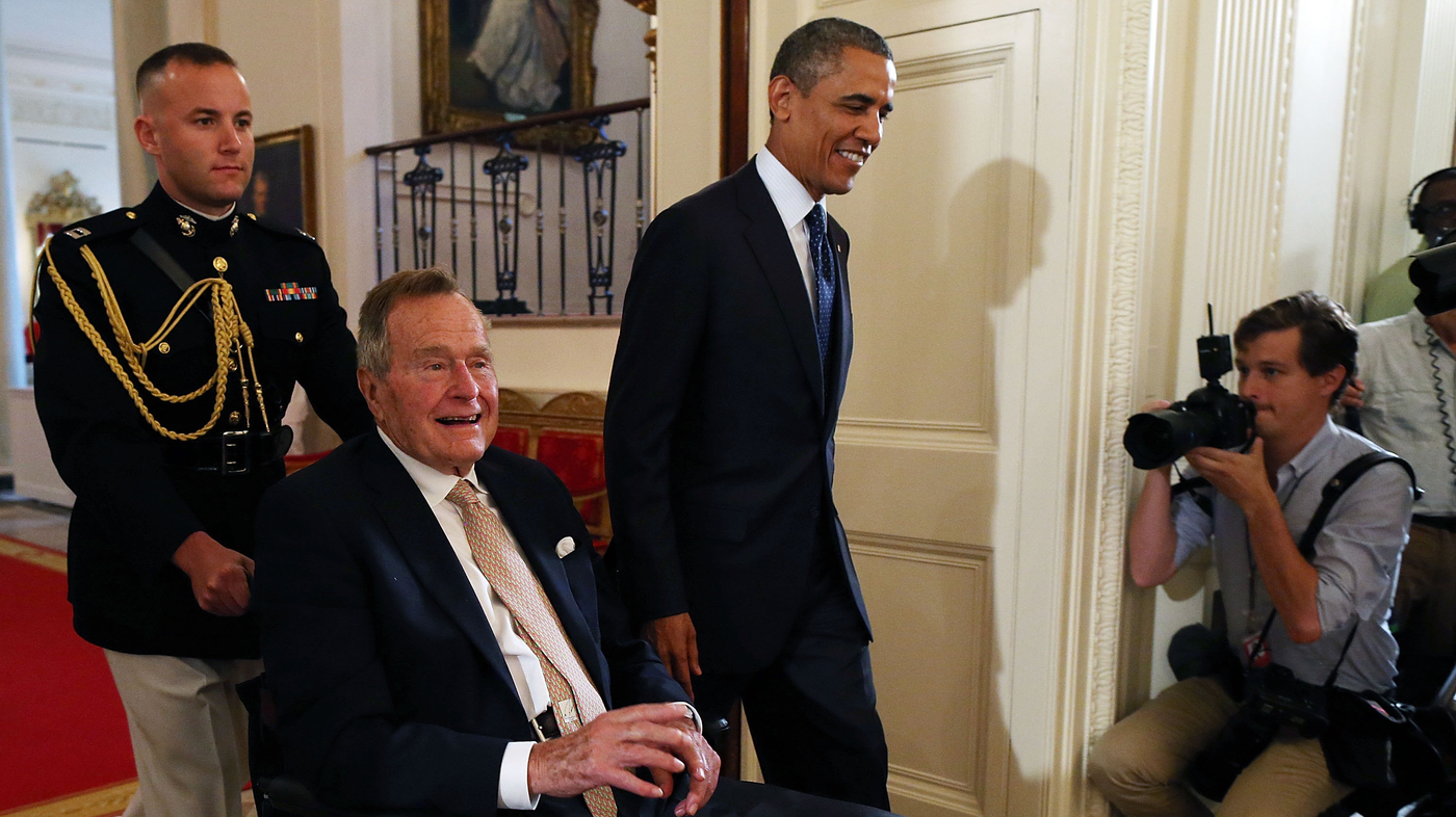 President George H.W. Bush Honored At White House : The Two-Way : NPR