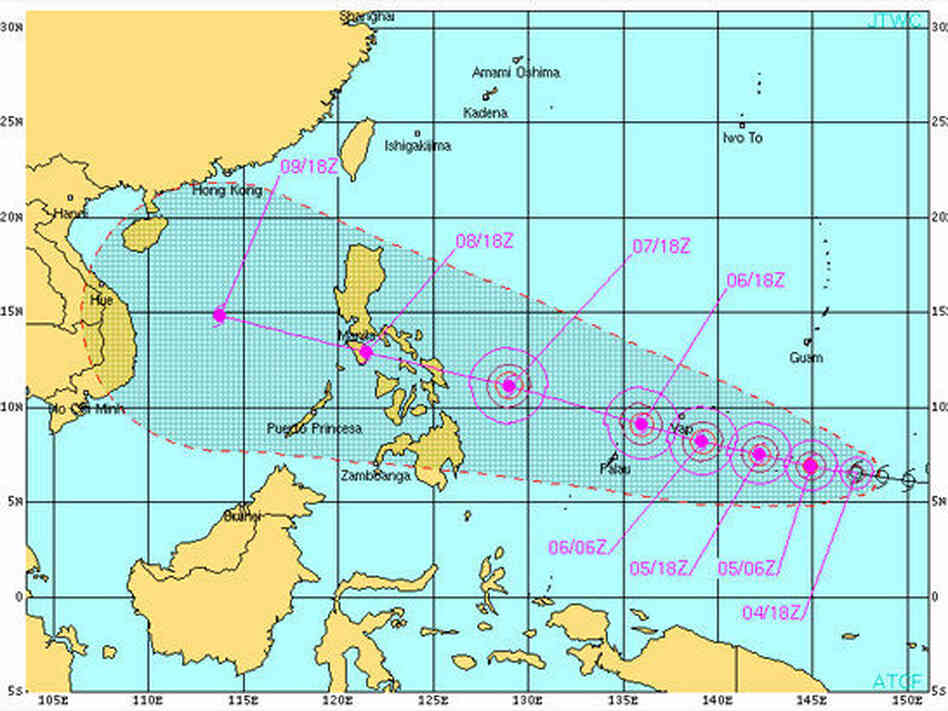 Developing Super-Typhoon Aims For The Philippines : The Two-Way : NPR