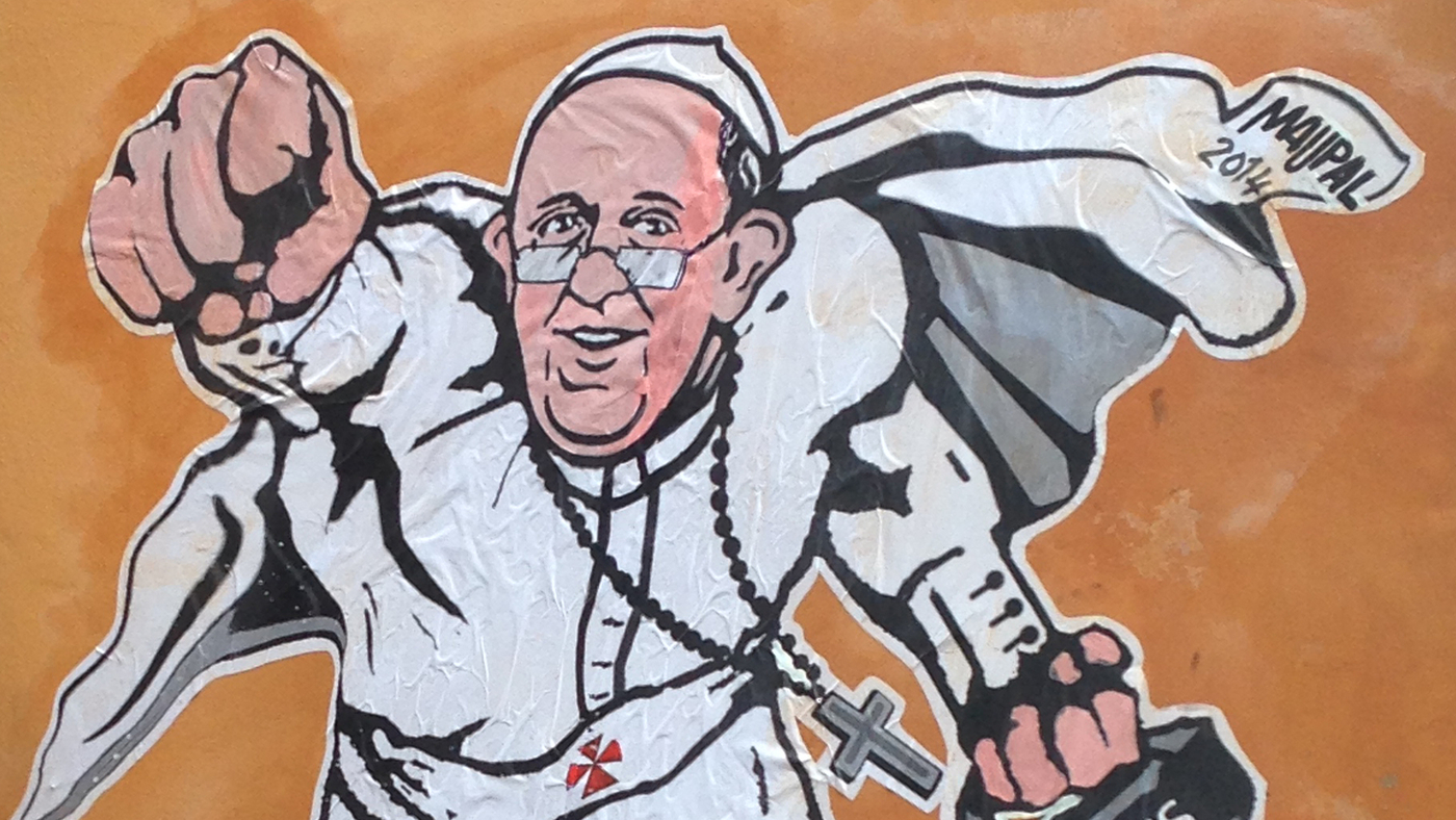 On A Roman Street, Graffiti Celebrates 'SuperPope' : Parallels : NPR