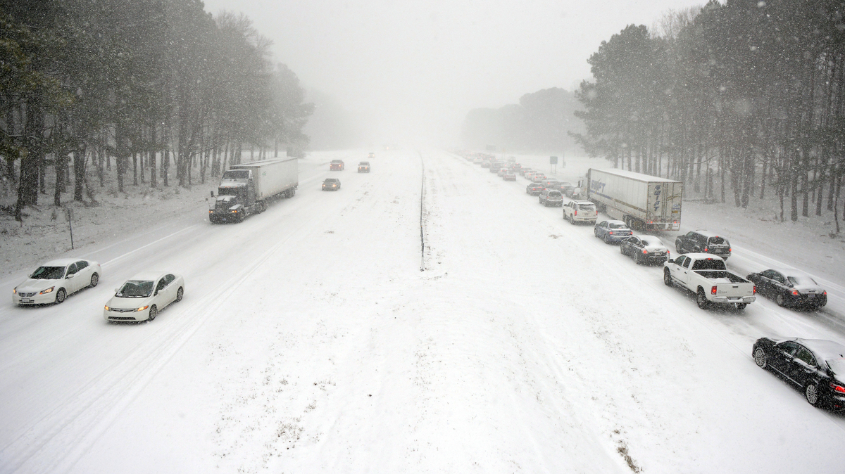 Winter Storm Paralyzes Roads In North Carolina, Despite Warnings : The ...