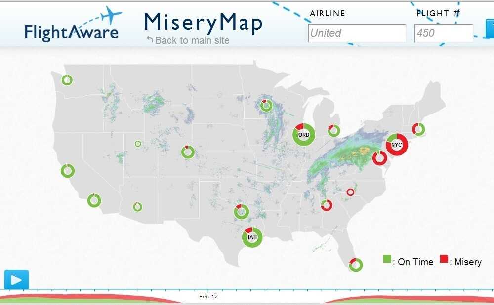 How Bad Is It For Fliers Today? Latest 'Misery Map' Shows : The Two-Way ...