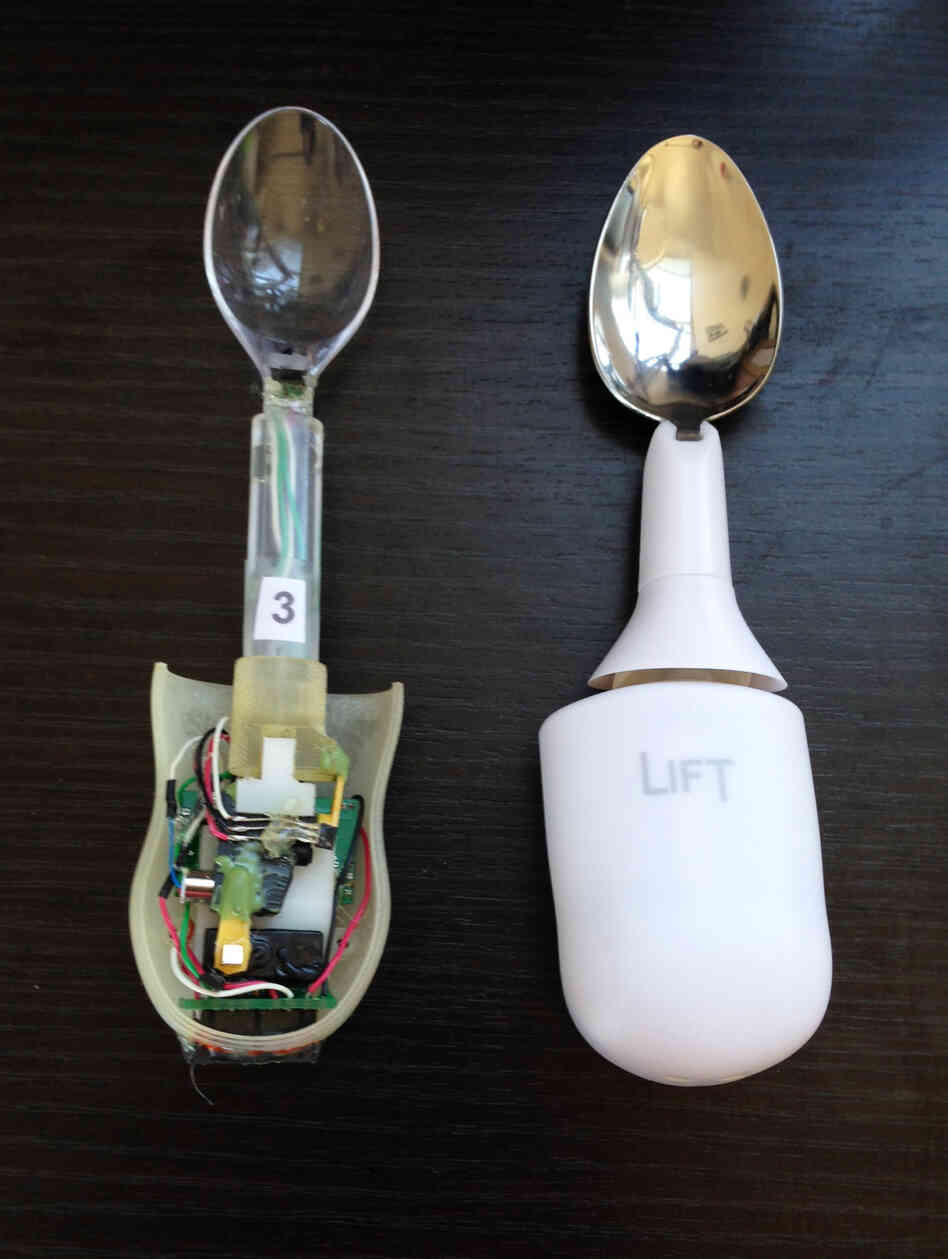 A Spoon That Shakes To Counteract Hand Tremors : Shots - Health News : NPR