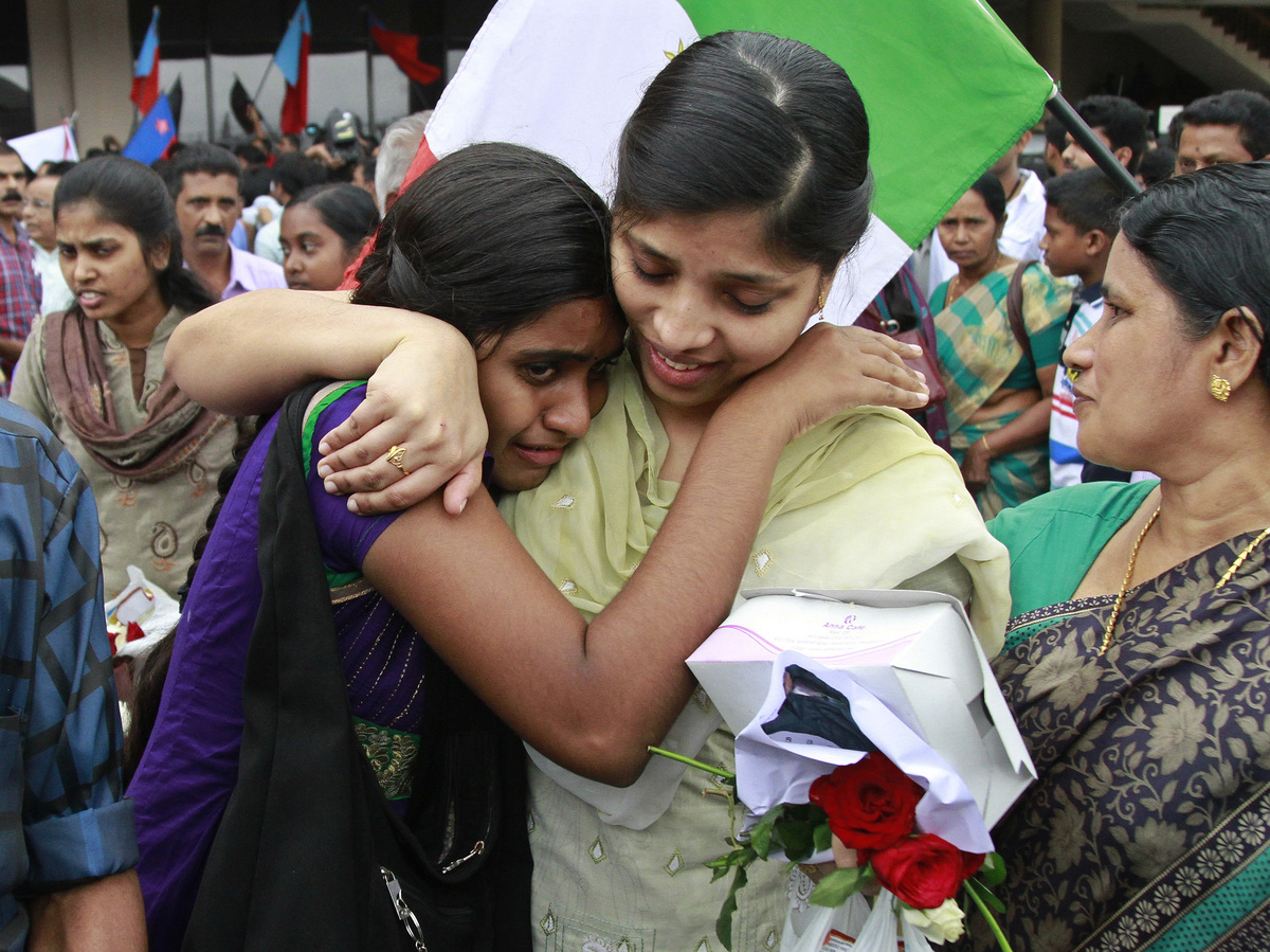 Indian Nurses Back Home After Being Trapped By Fighting In Iraq : The ...