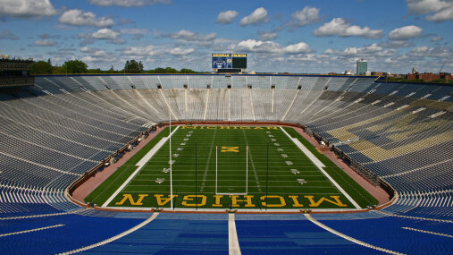 Big House goal posts are now Maize | mgoblog