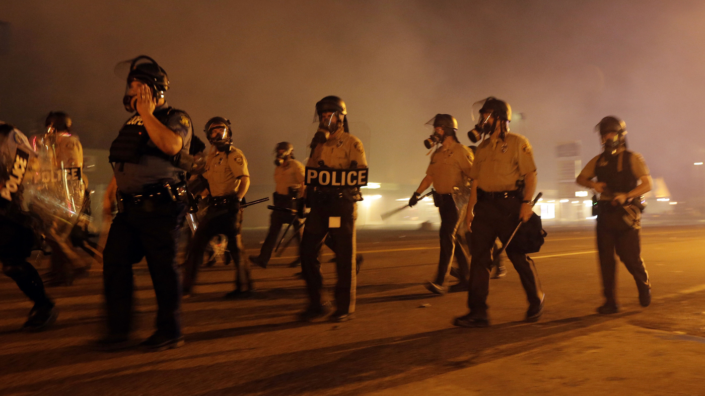 More Mayhem In Ferguson: Tear Gas, Riot Gear, Gunshots : The Two-Way : NPR