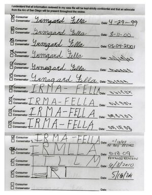 Signature log shows how dementia degraded a woman's ability to write ...