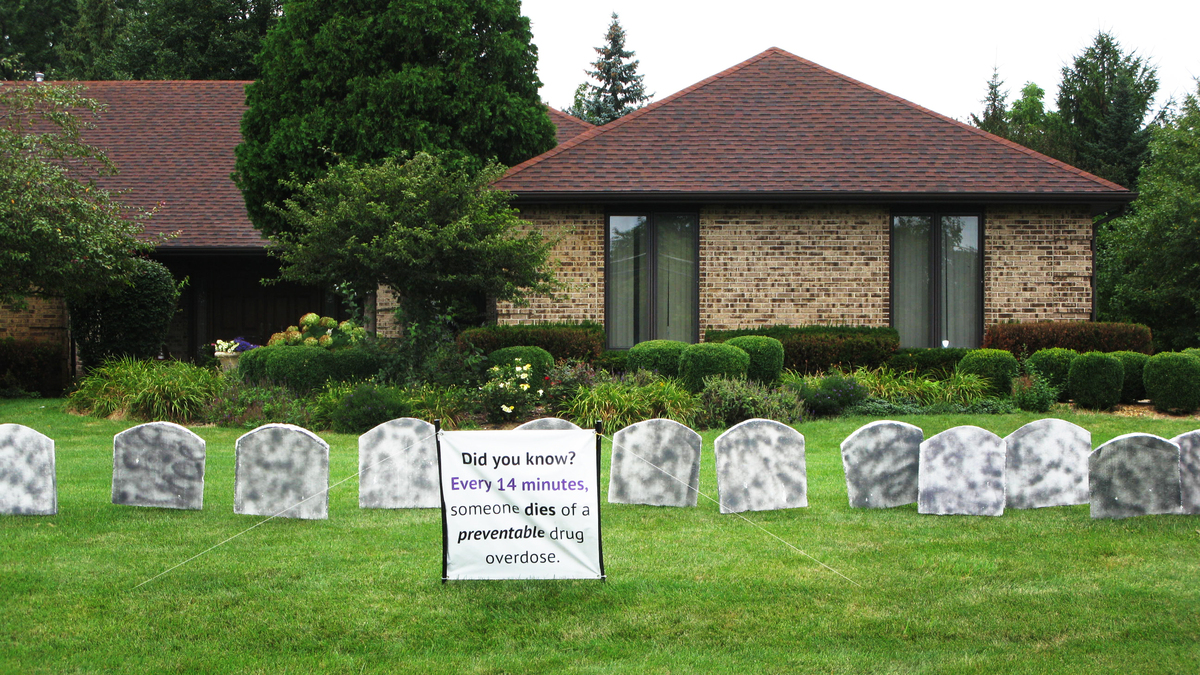 Sending A Message About Drug Use With A Fake Graveyard : NPR