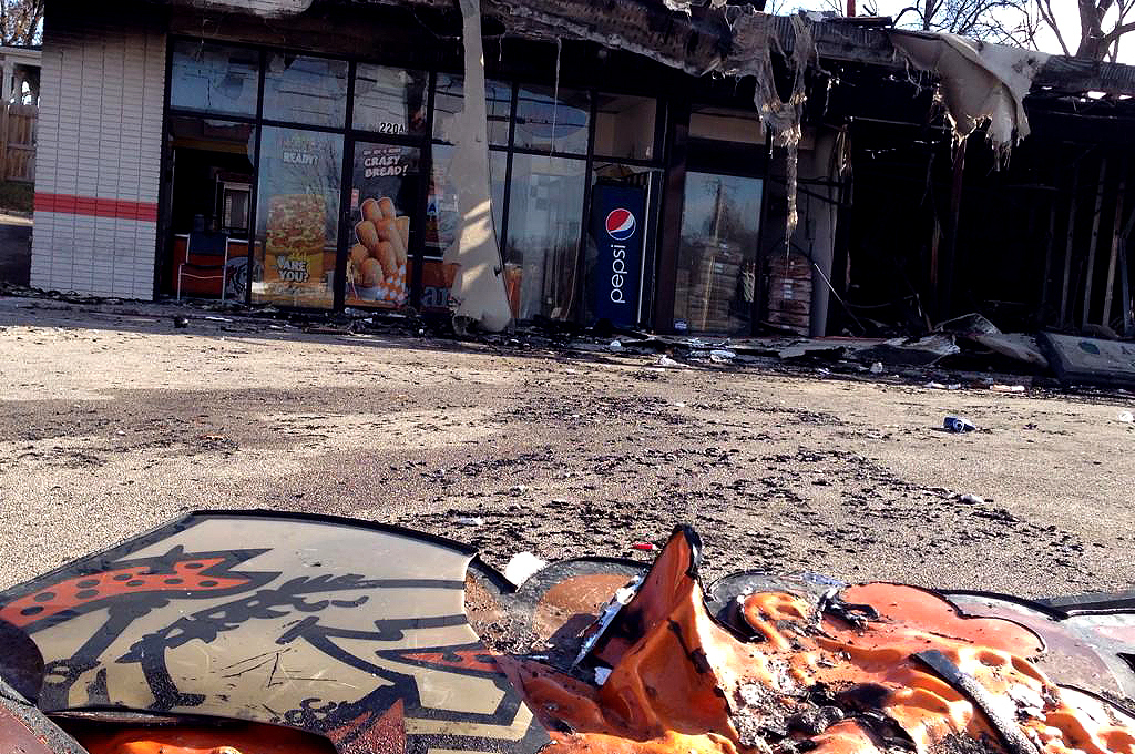 At Vandalized Ferguson Businesses, Anger And Tears : Code Switch : NPR