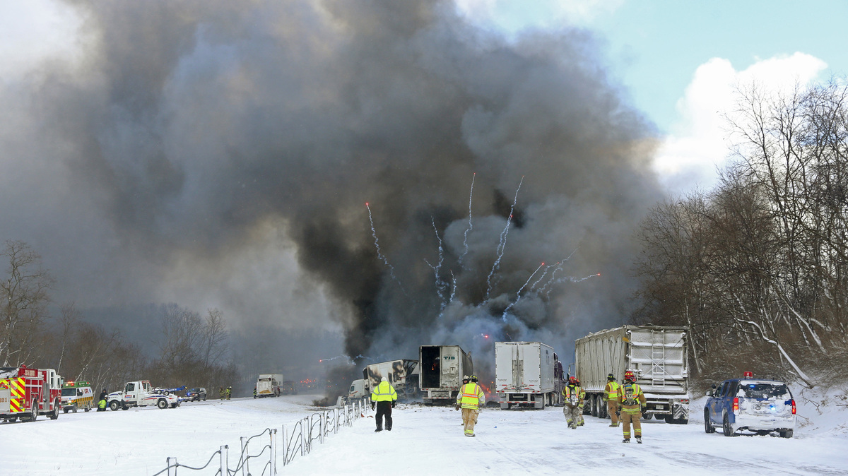 Massive Pile-Up Snares 123 Cars On Michigan Interstate : The Two-Way : NPR