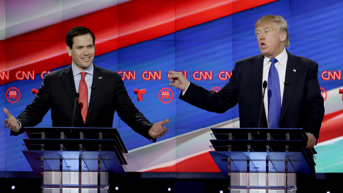 The 10th Republican Debate In 100 Words (And 3 Videos) : The Two-Way : NPR