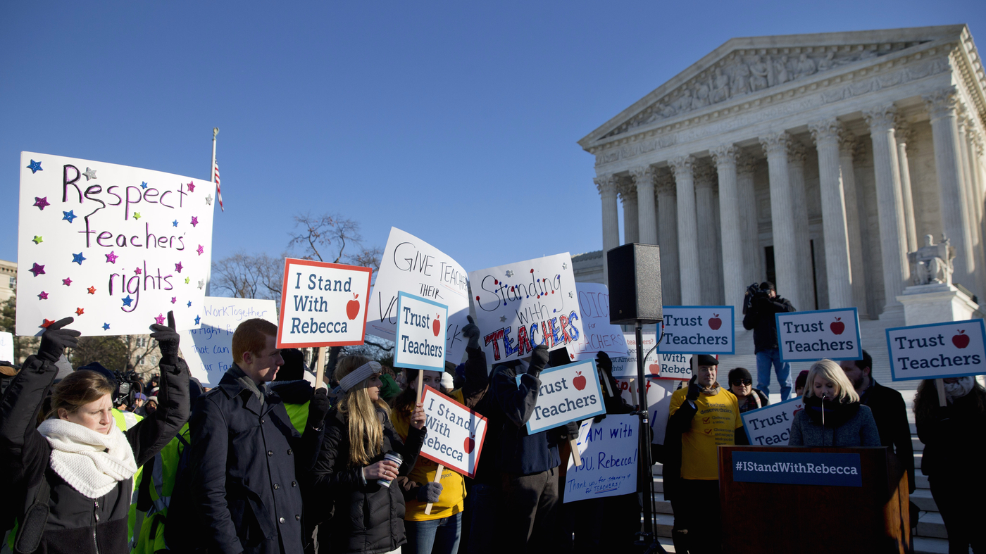Supreme Court Deadlocks On Challenge To Union Fees : The Two-Way : NPR
