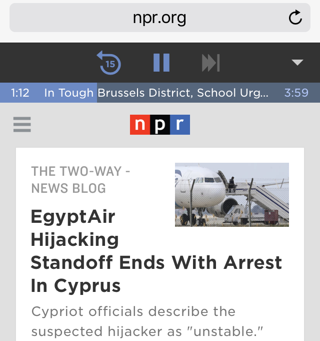 New Audio Player Arrives On NPR.org : NPR Extra : NPR
