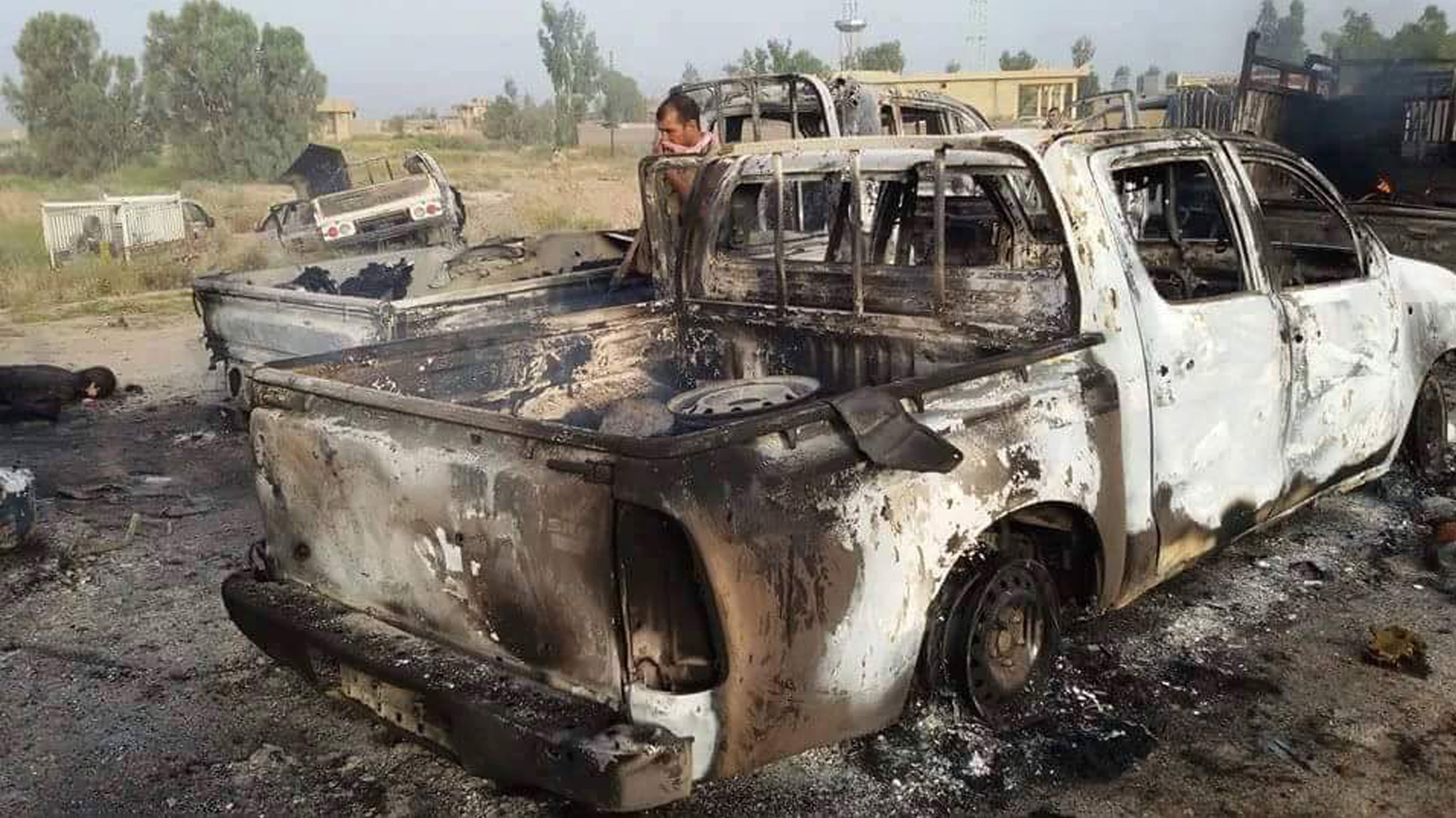 VIDEO: Airstrikes Hit ISIS Convoy Fleeing Fallujah : The Two-Way : NPR
