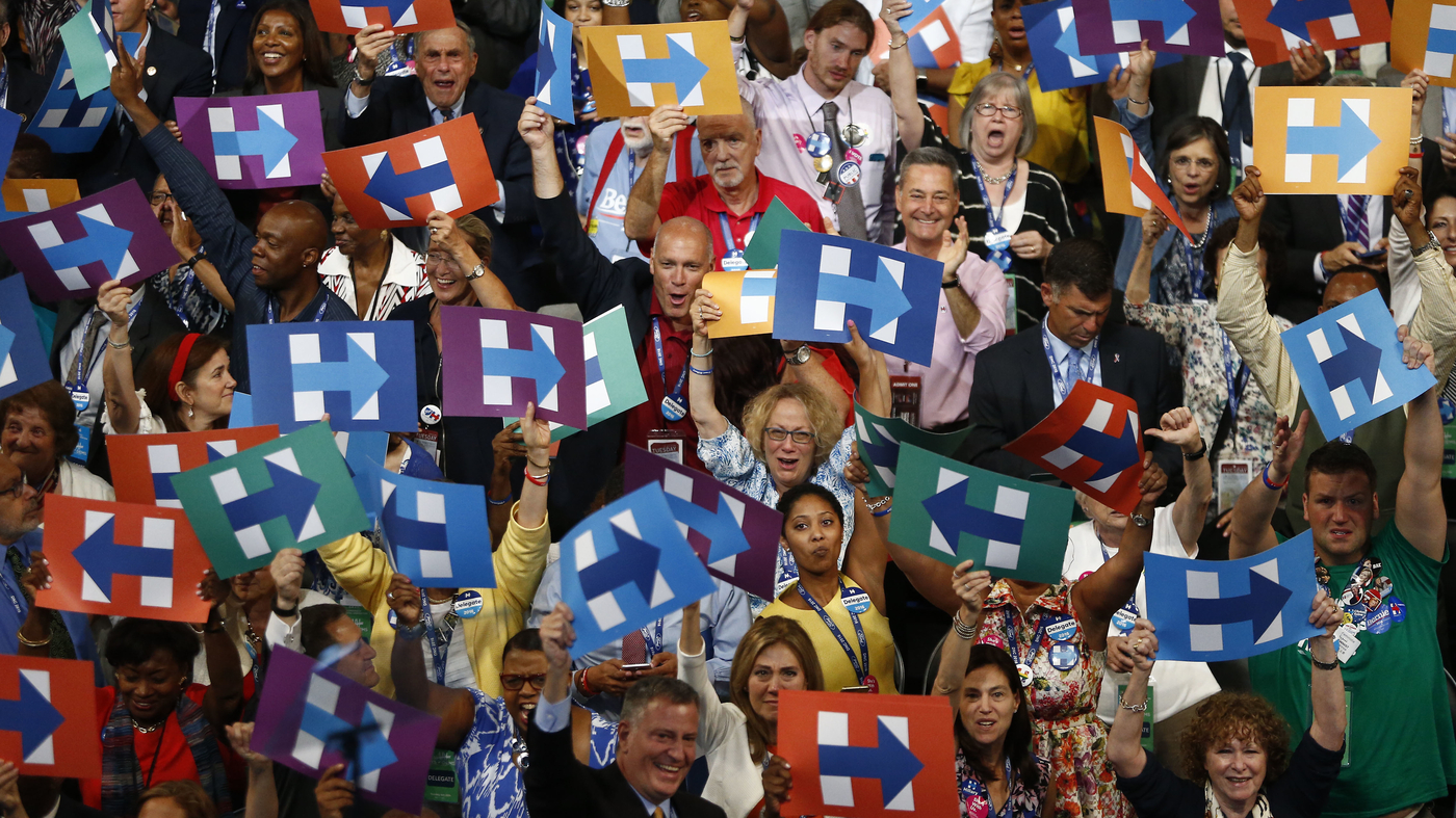 At The Democratic Convention, Choreographing A Sea Of Signs : NPR