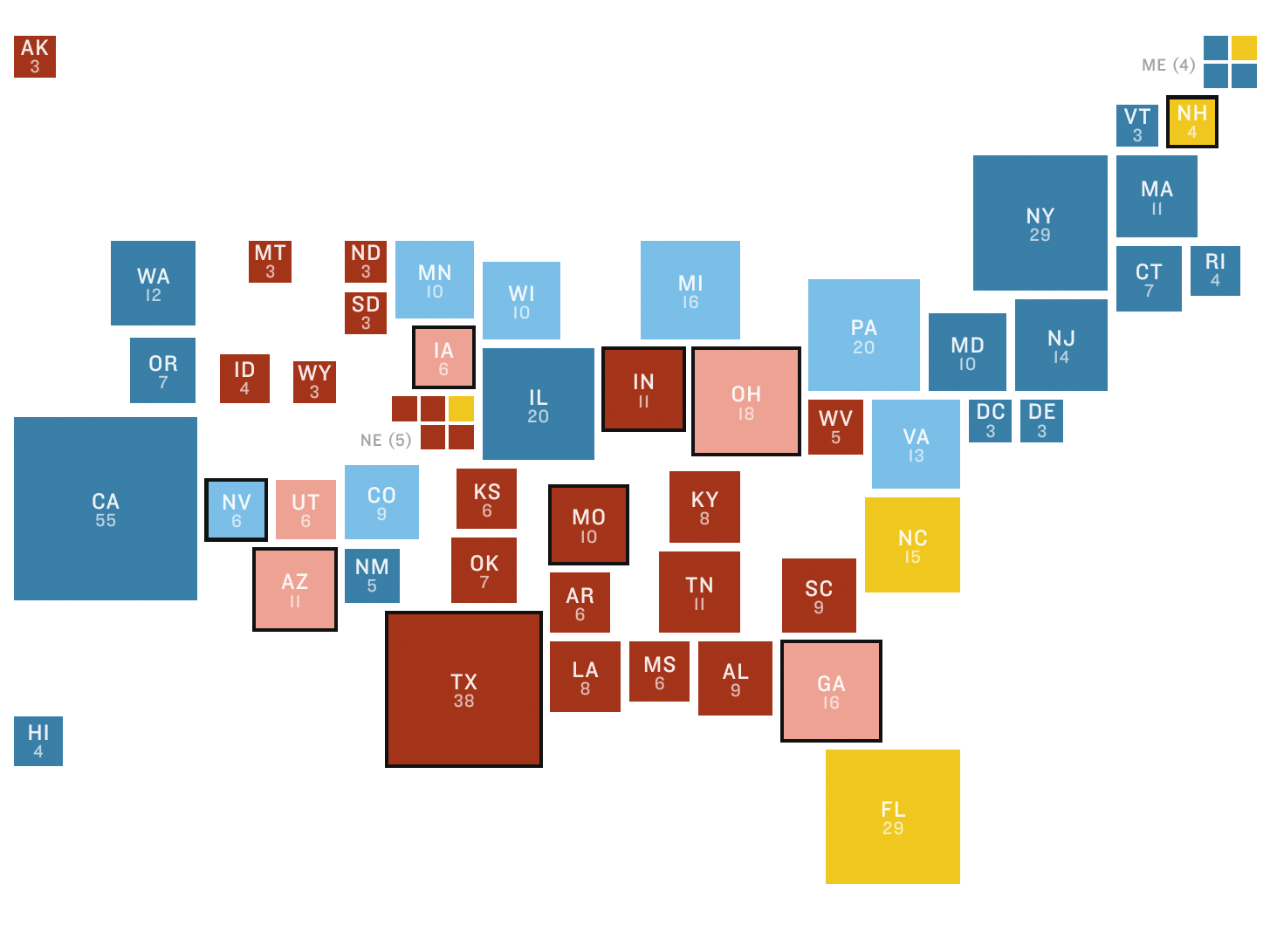 Final NPR Battleground Map: The Race Snaps Back, But Clinton Maintains ...