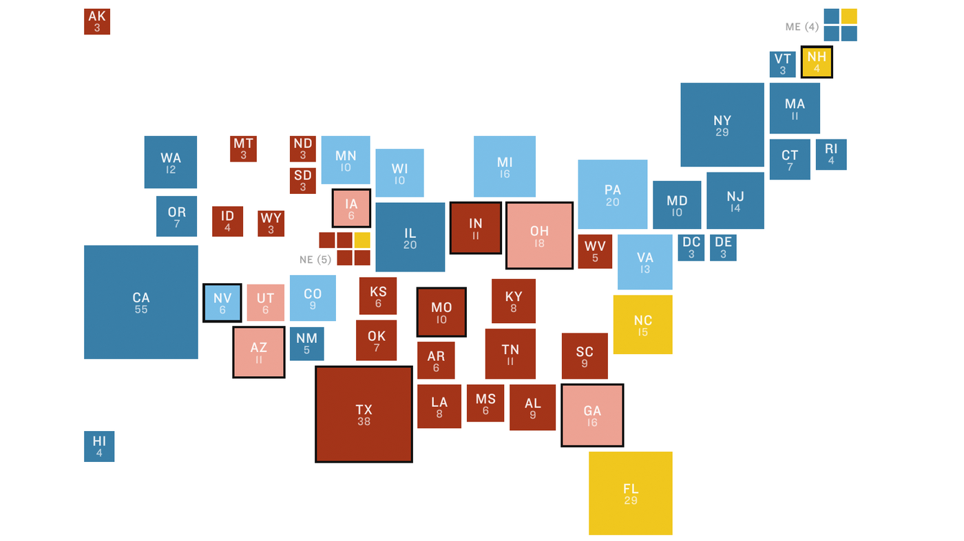 Polls Tighten In Key Battlegrounds, But Clinton Leads Trump In ...