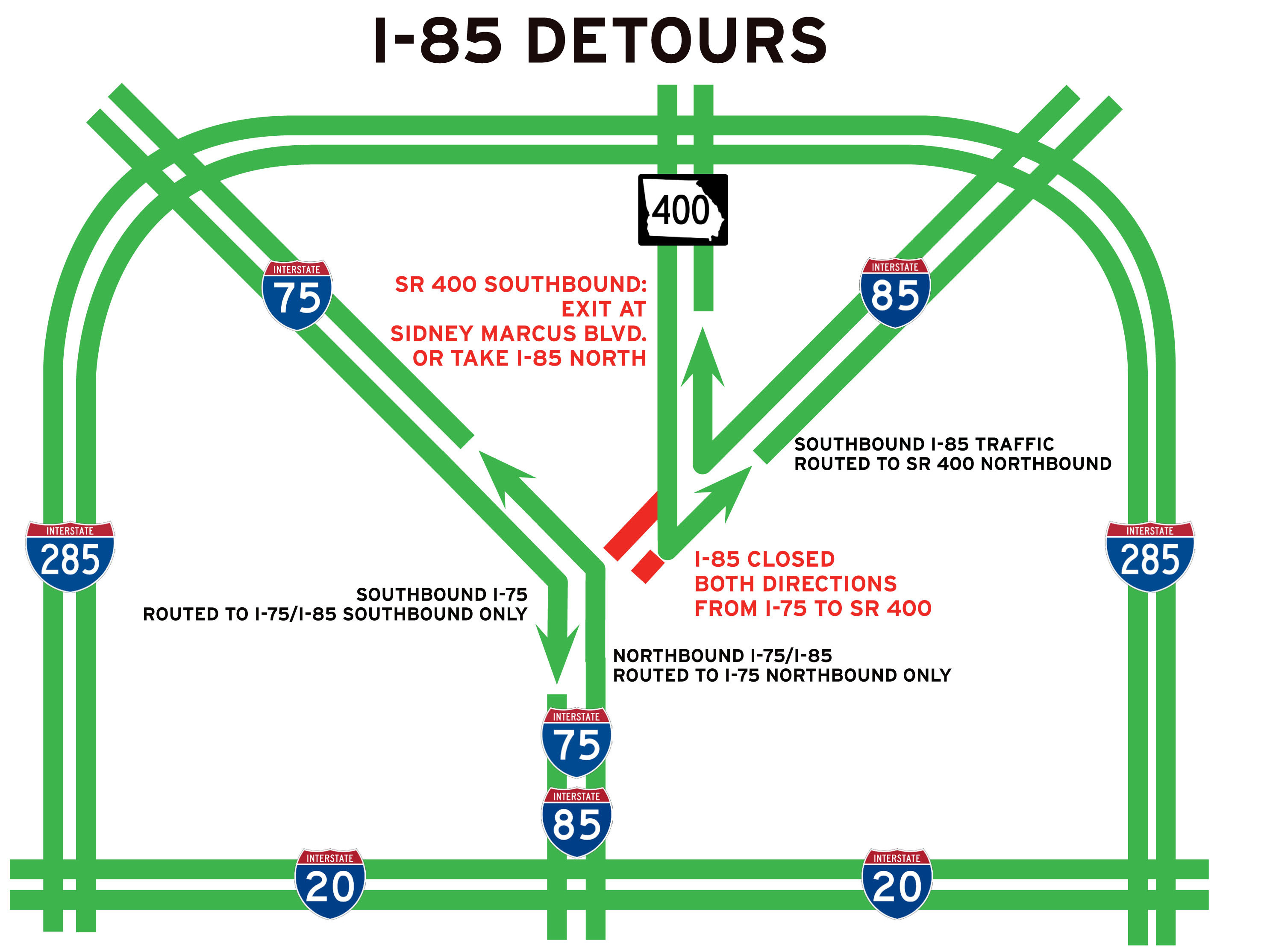 I-85 Bridge Collapse In Atlanta Brings Headache To 250,000 Drivers A ...