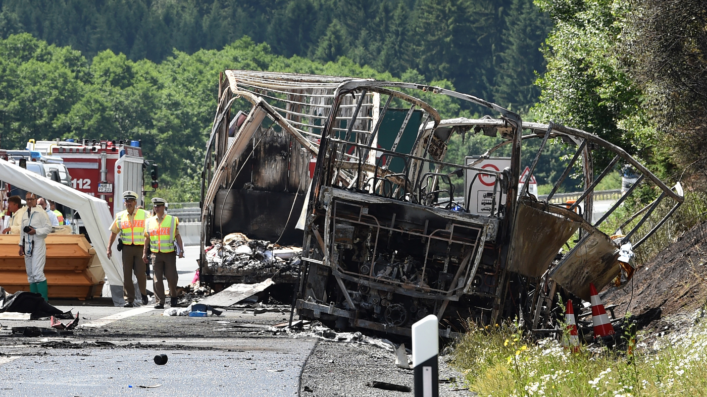 18 Believed Dead After Fiery Bus Crash In Germany : The Two-Way : NPR