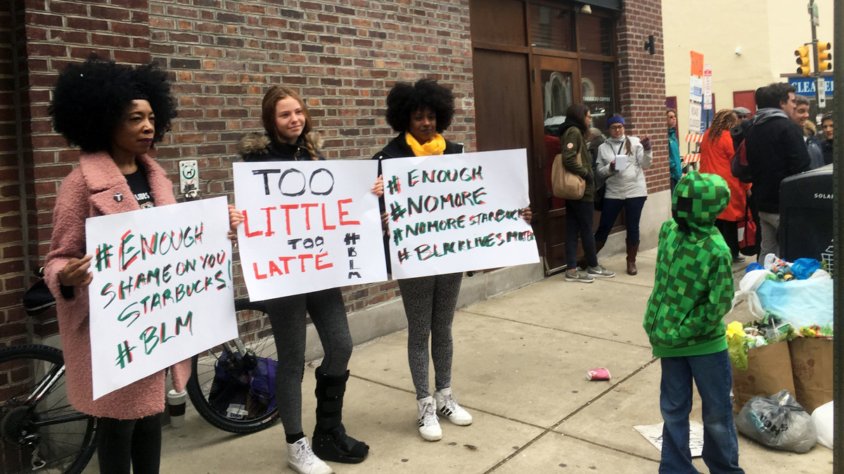 Protesters Rally Outside Philadelphia Starbucks After Arrests Of 2 ...