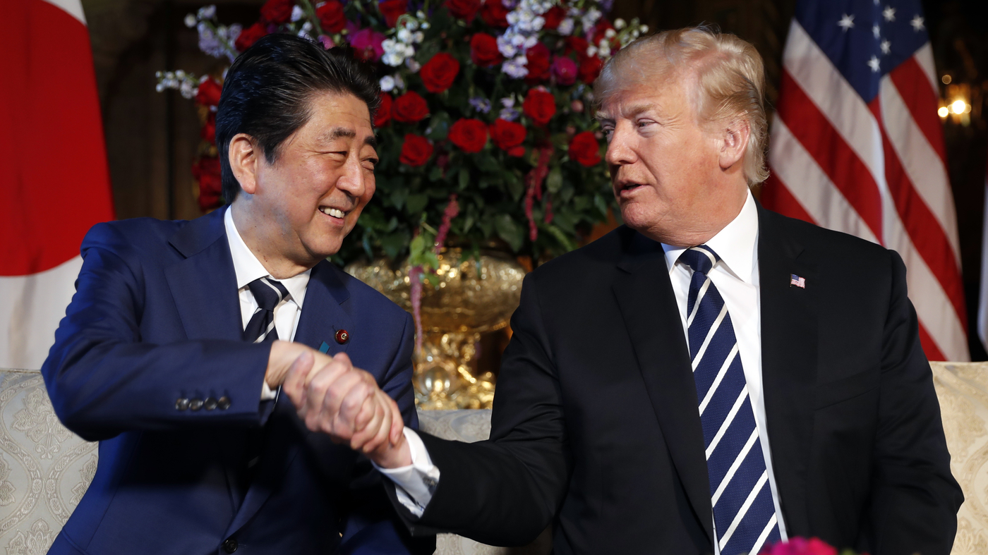 As Trump Meets Japanese Prime Minister, Trade And Nukes On The Agenda : NPR