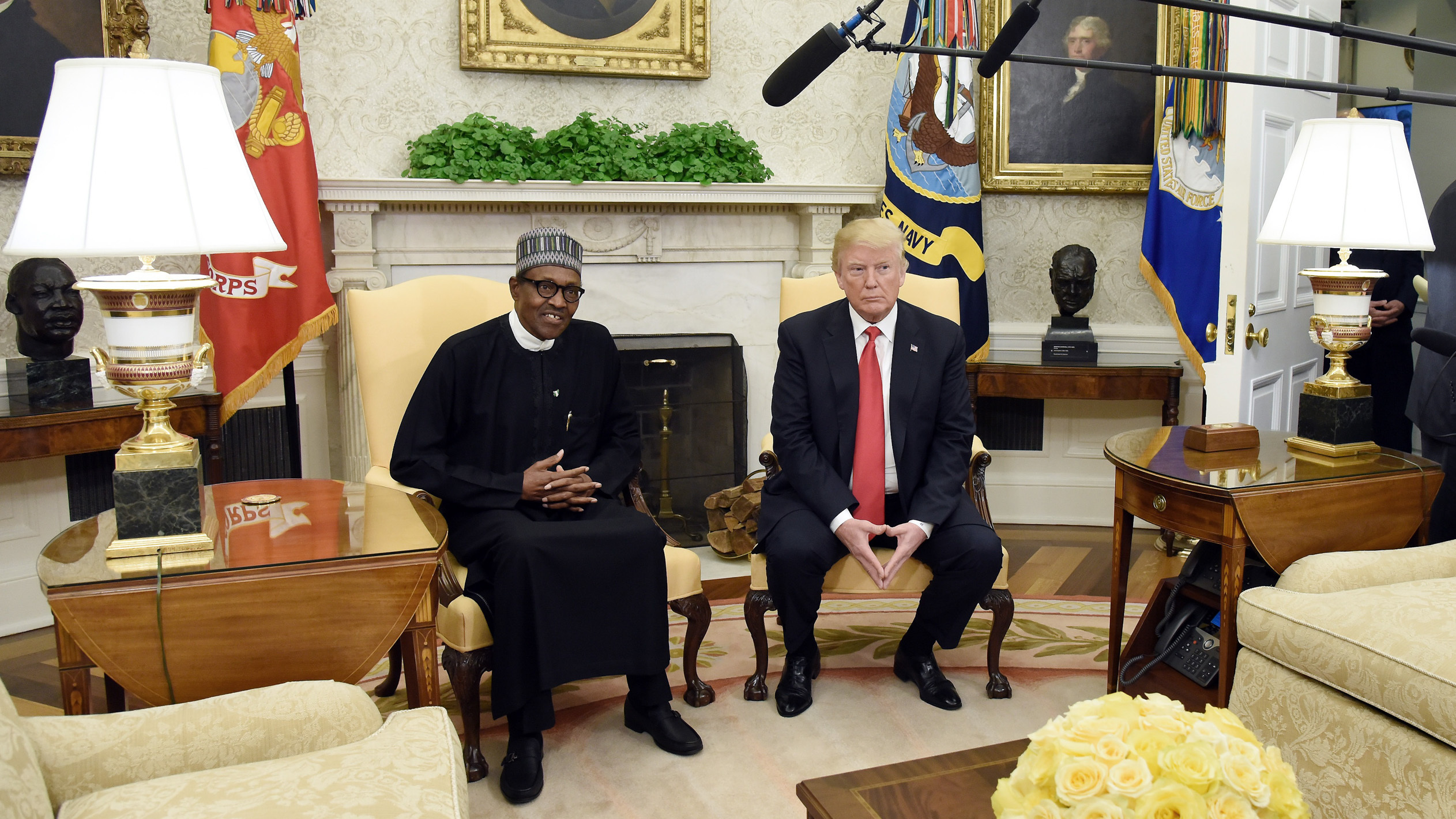 Why Nigerians Liked And Criticized The Trump Buhari Meeting Goats