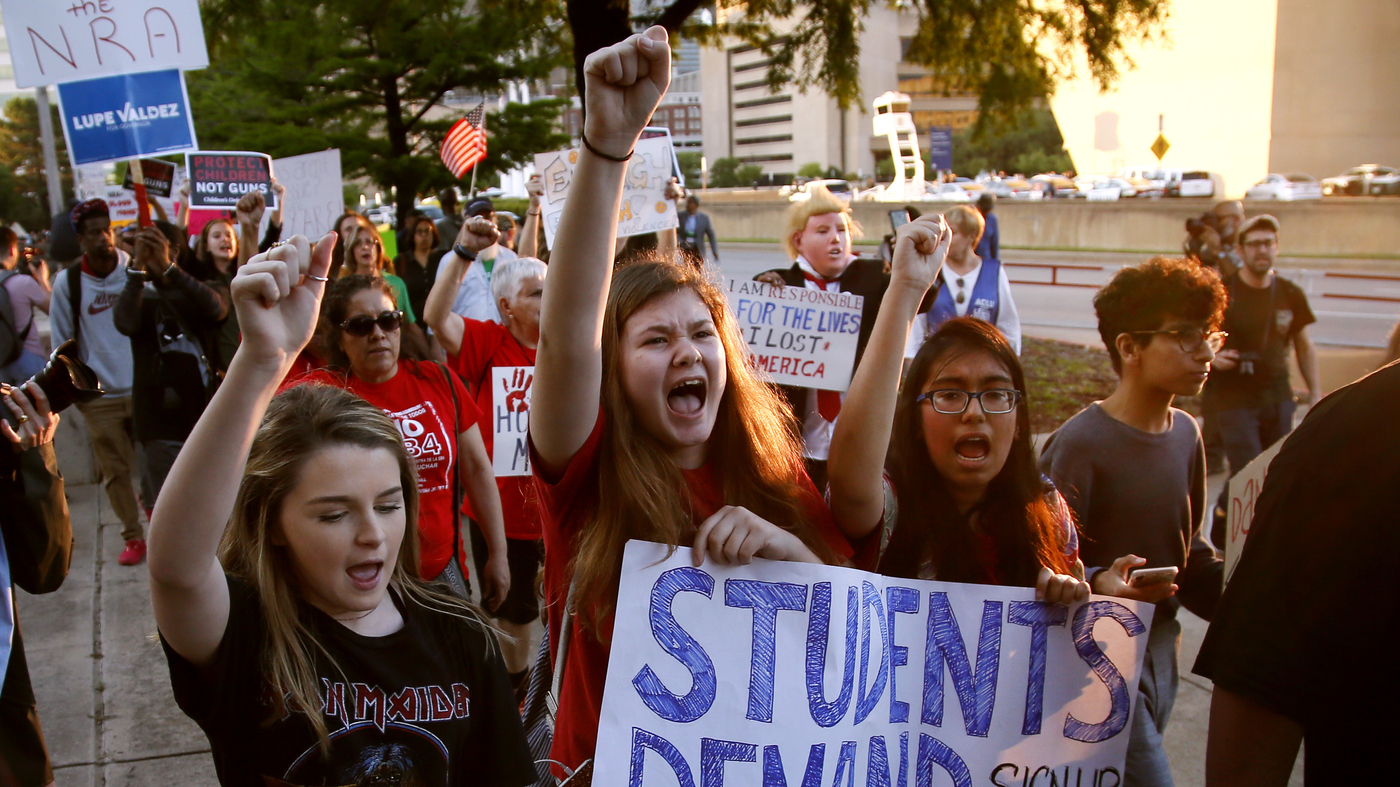 Students, Celebrities And The Faithful Protest Outside Of The NRA ...