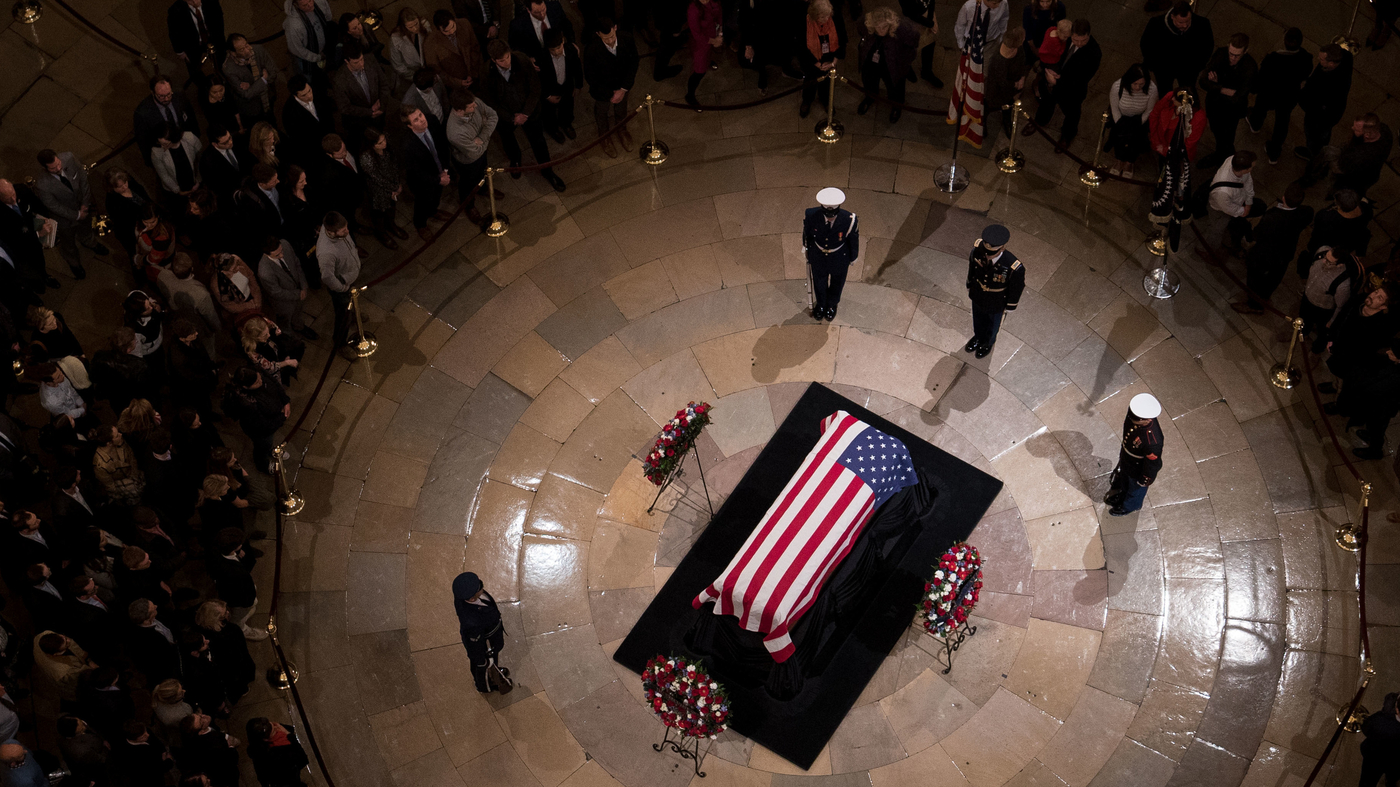 George H.W. Bush Honored At The Capitol Rotunda : NPR