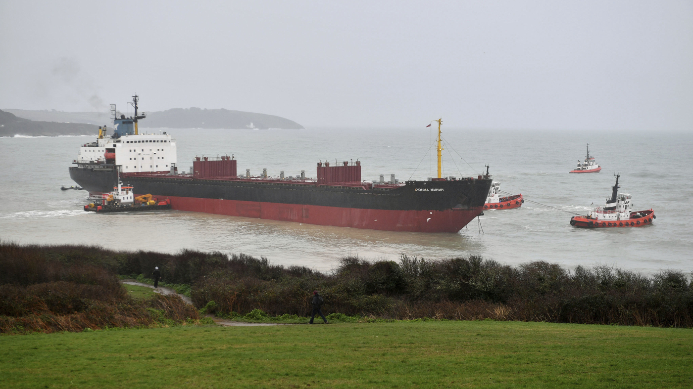 Russian Cargo Ship Runs Aground In U.K. : NPR
