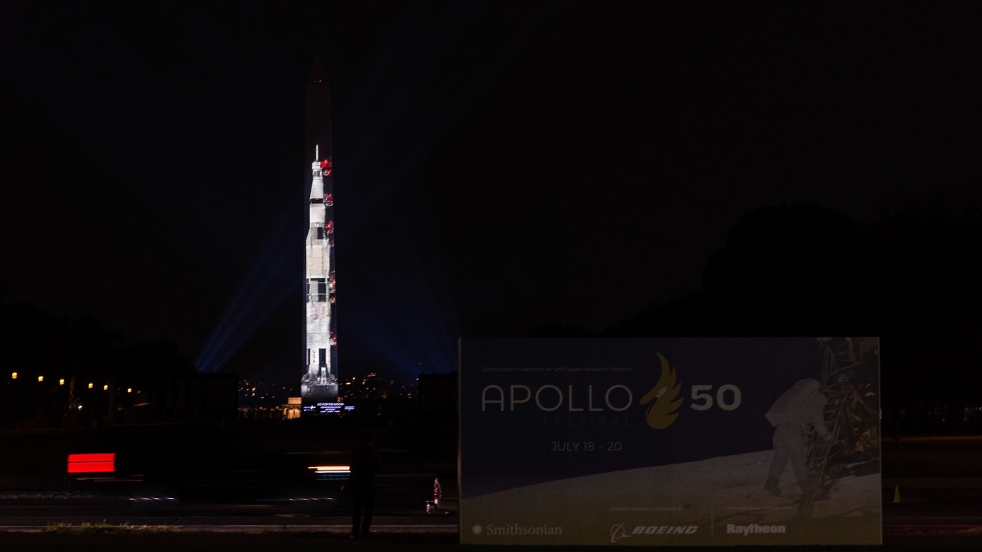 For Apollo 11's 50th Anniversary, The Washington Monument Becomes A ...